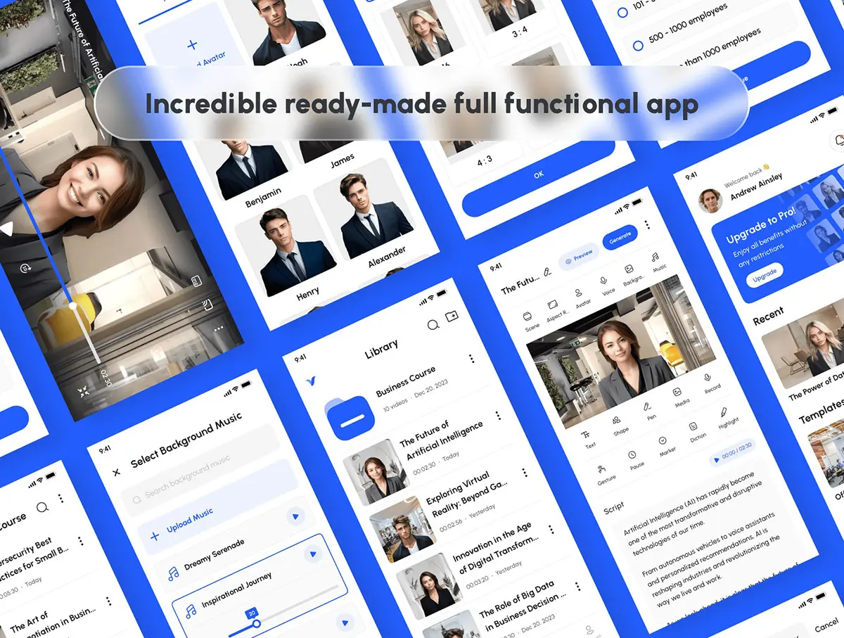 Vidify – AI Video Generator App UI Kit 150多屏AI人工智能社交短视频剪辑生成器App应用UI界面 ...